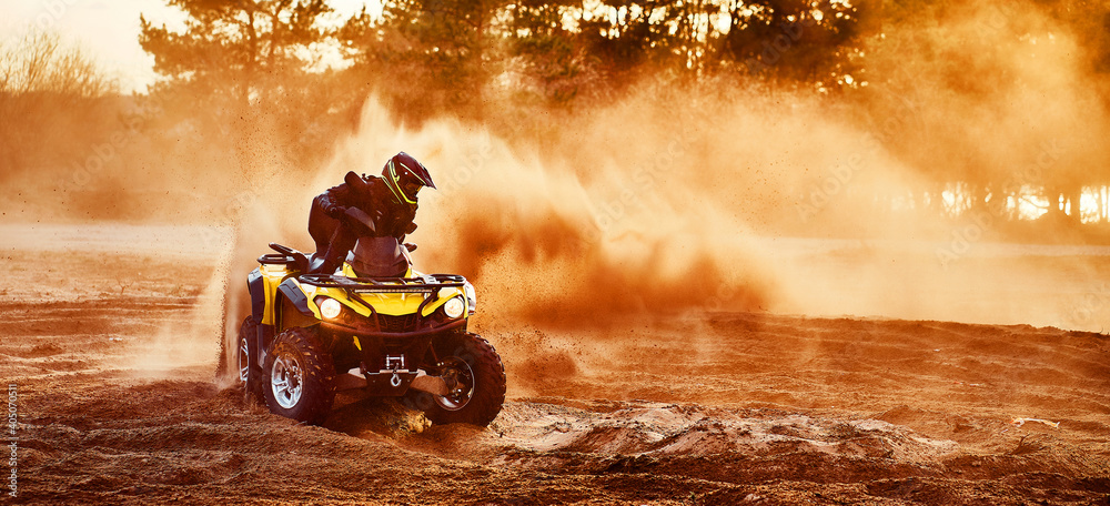 Cross-country quad bike race, extreme sports Stock Photo | Adobe Stock