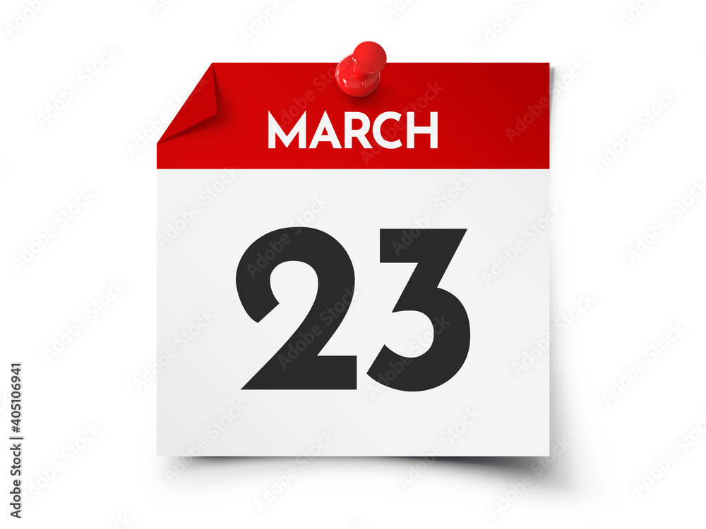 March 23 day calendar Stock Illustration | Adobe Stock