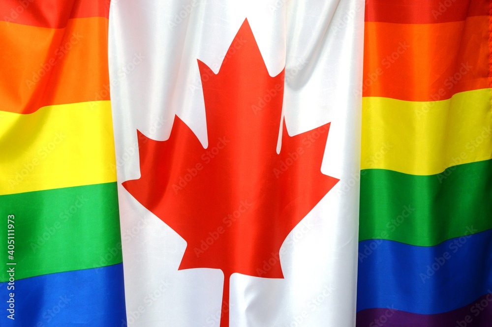 LGBT Canada flag. Rainbow flag. Symbol of pride and tolerance Stock ...