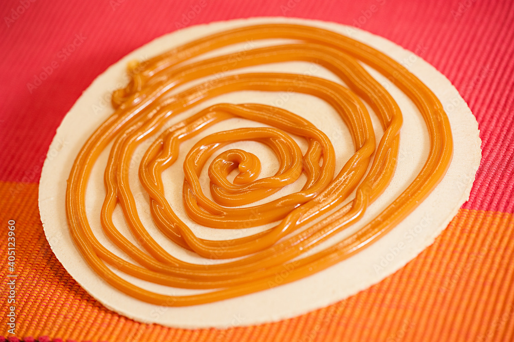 obleas, colombian dessert with arequipe Stock Photo | Adobe Stock