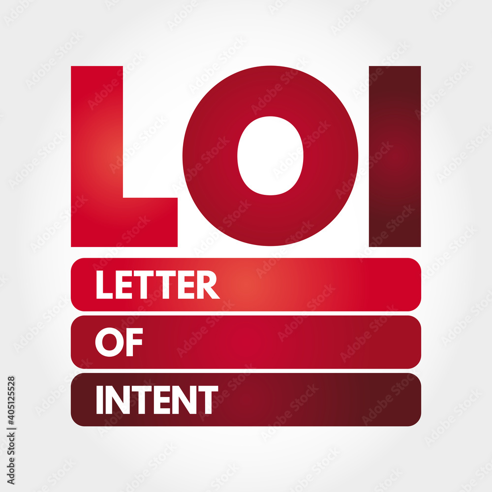 LOI - Letter of Intent acronym, concept background Stock Illustration ...