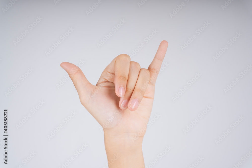 Y in hand sign language. Six in Chinese language. Carabao hand gesture ...