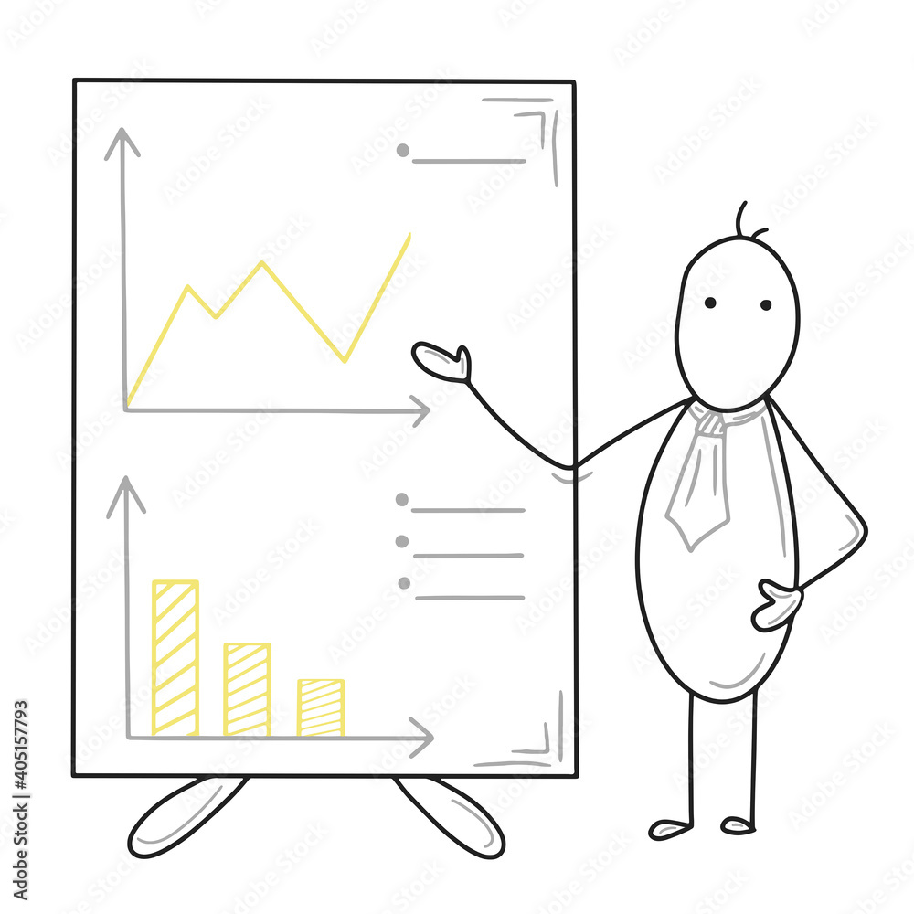 Infographics sketch vector illustration in grey and yellow colours ...