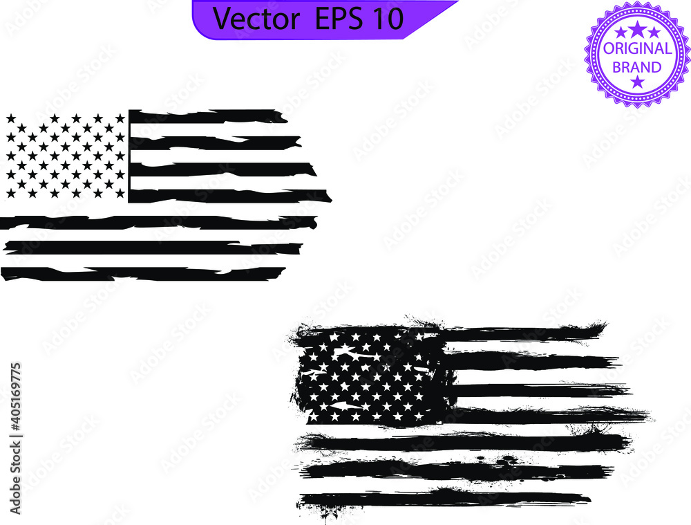 USA Flag. Distressed American flag with splash elements, patriot ...