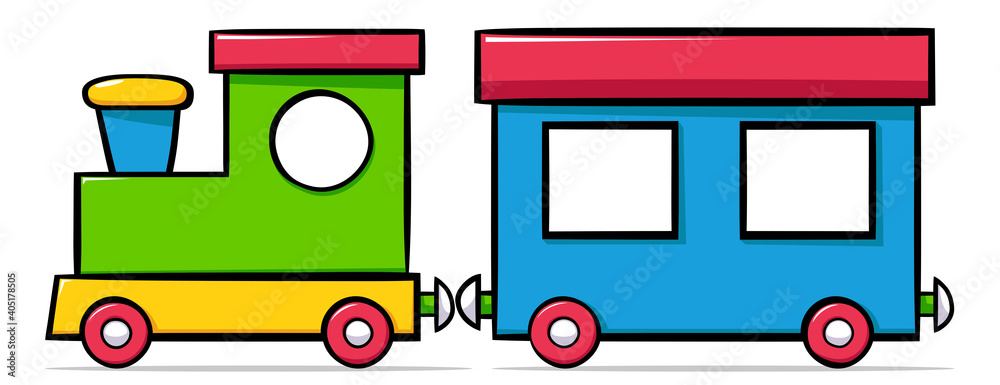 Cartoon Toy Train Stock Vector | Adobe Stock