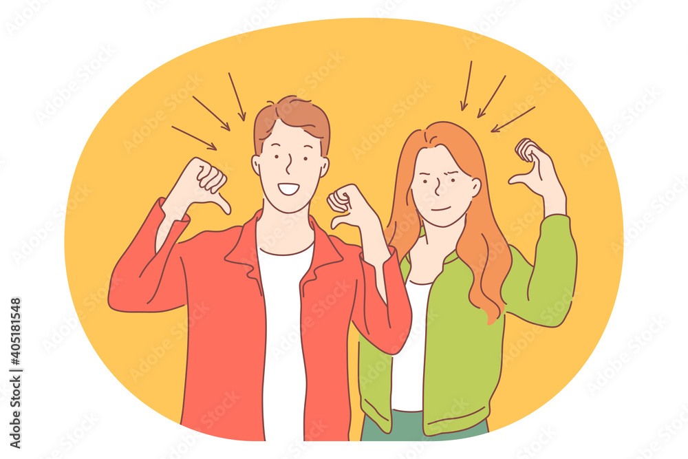 Sign language, gestures, hands communication concept. Young smiling ...