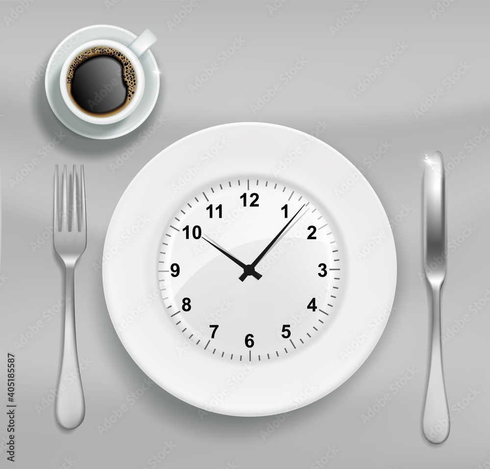 Vecteur Stock Time to have lunch vector poster, banner design template ...