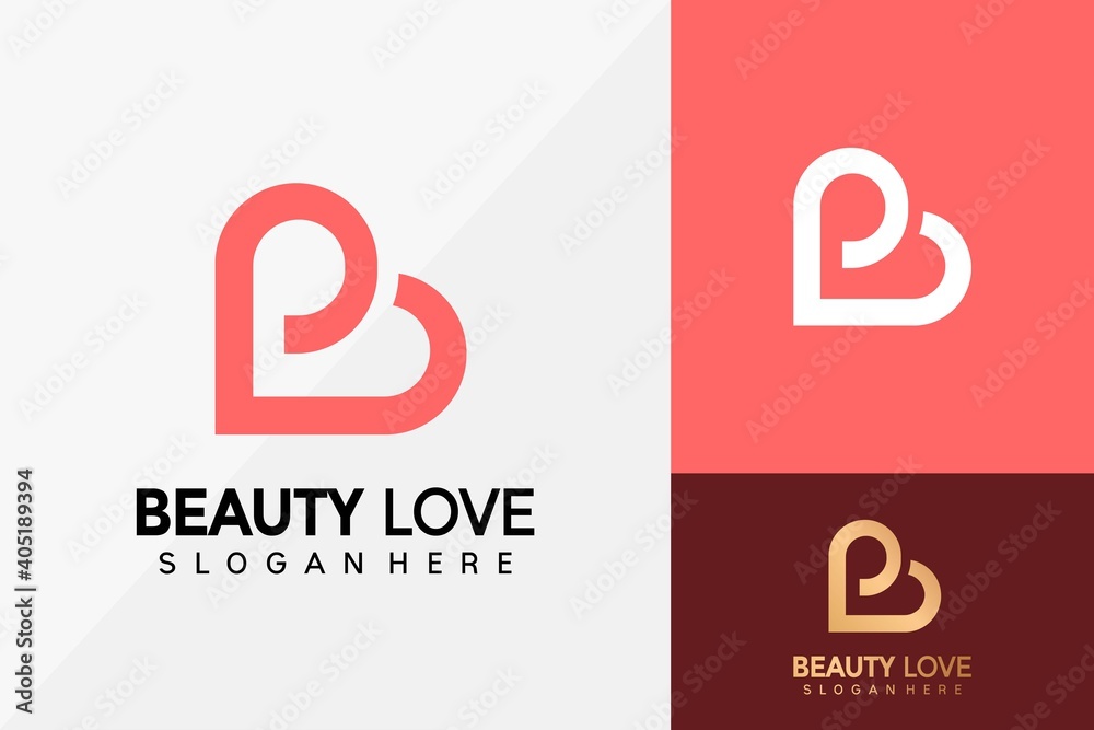 Letter B Love Logo Design, Brand Identity logos vector, modern logo ...