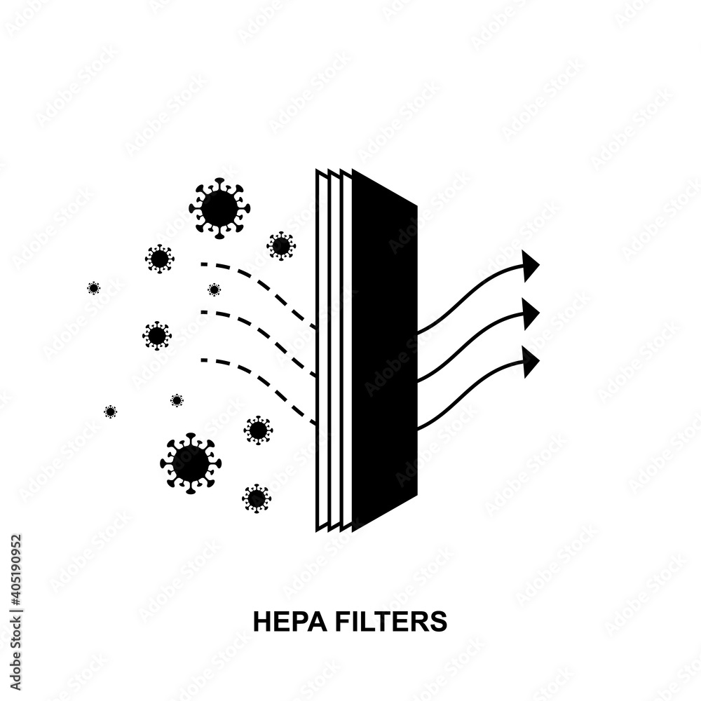 Air Filter Icon, Hepa Filtration Symbol, Dust Filter Sign Stock Vector ...