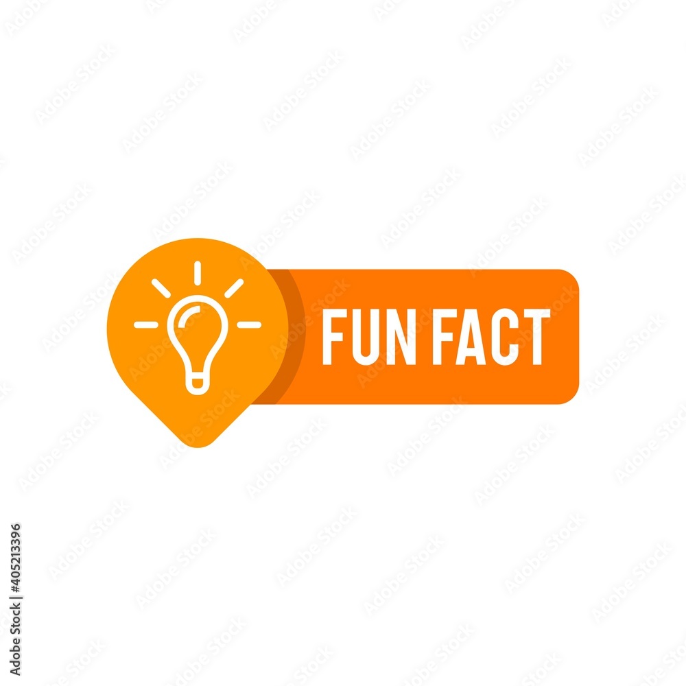 Fun Fact vector template post with idea bulb light icon sticker for ...