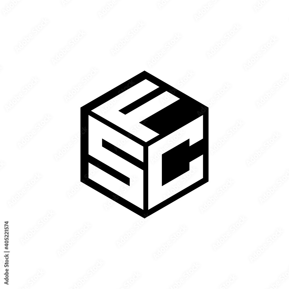 SCF letter logo design with white background in illustrator, cube logo ...