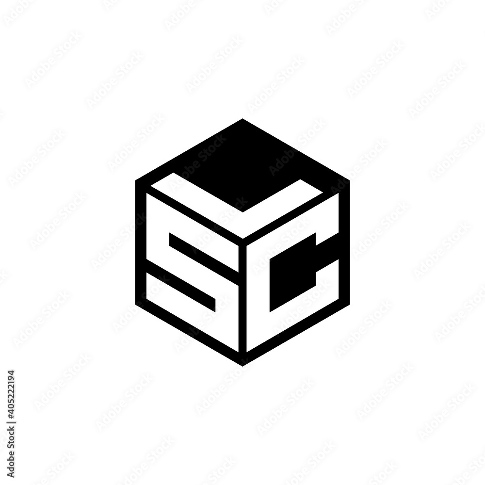 SCL letter logo design with white background in illustrator, cube logo ...