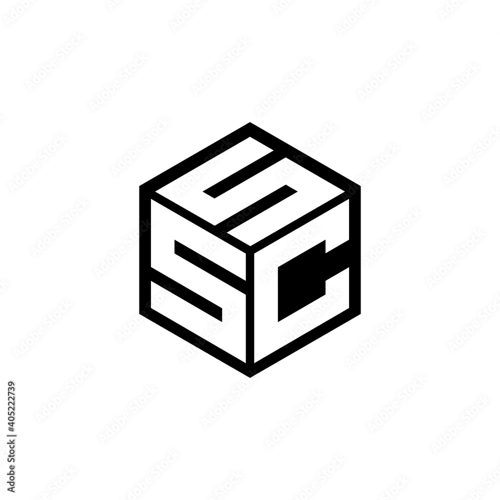 SCS letter logo design with white background in illustrator, cube logo ...