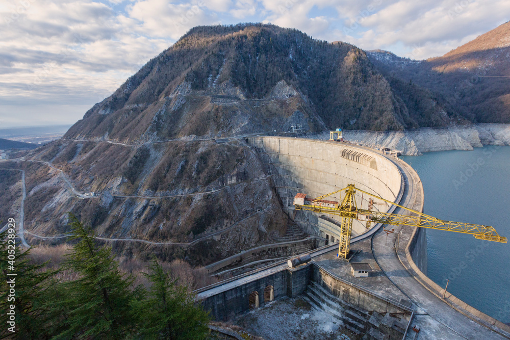 Inguri Dam, world?s highest arch dam, located on the Inguri River in ...