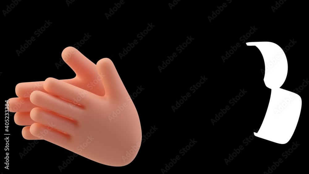 Clapping hands animation. Applause gesture. Emoticon sign. 3D cartoon ...