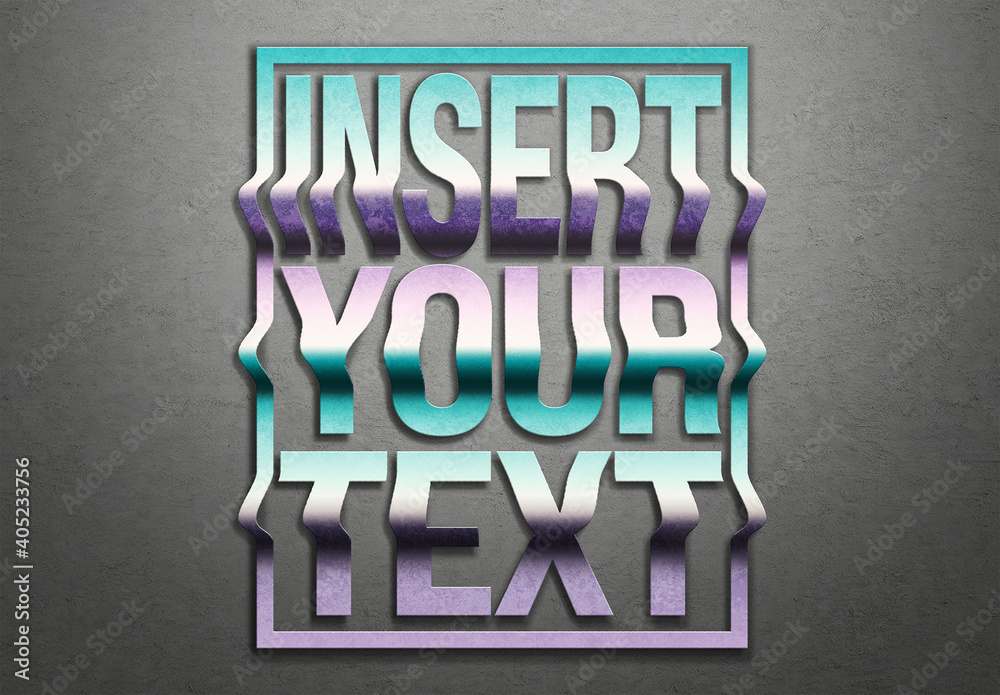 Rippled Text Effect Mockup Stock Template | Adobe Stock