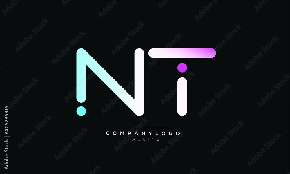 NT icon monogram letter text alphabet logo design Stock Vector | Adobe ...