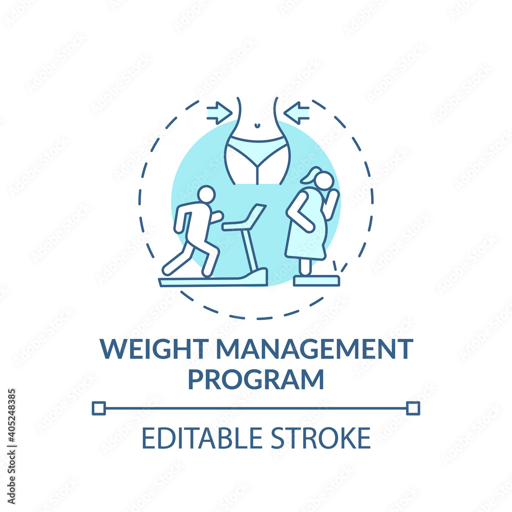 Weight management program concept icon. Increasing physical activity ...