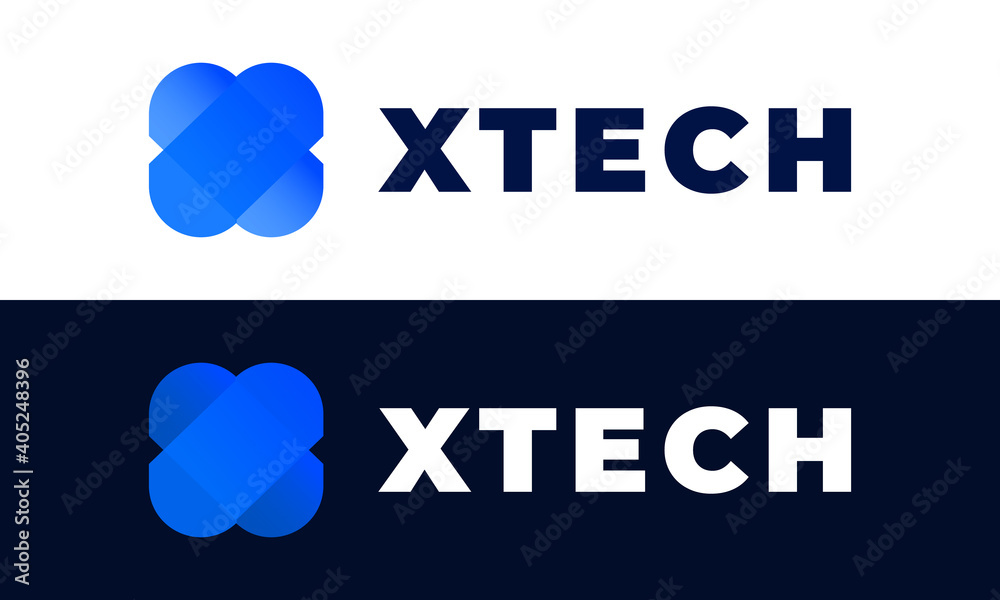 web logo, app logo, modern logo, x logo, design, illustration, blue ...