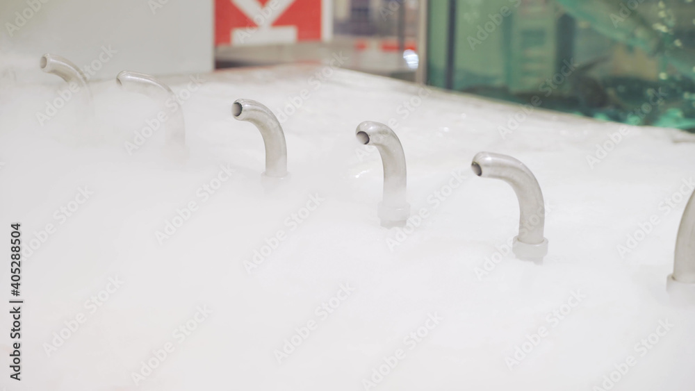 The metal cold air cooler tubes vaporize the steam while cooling the ...