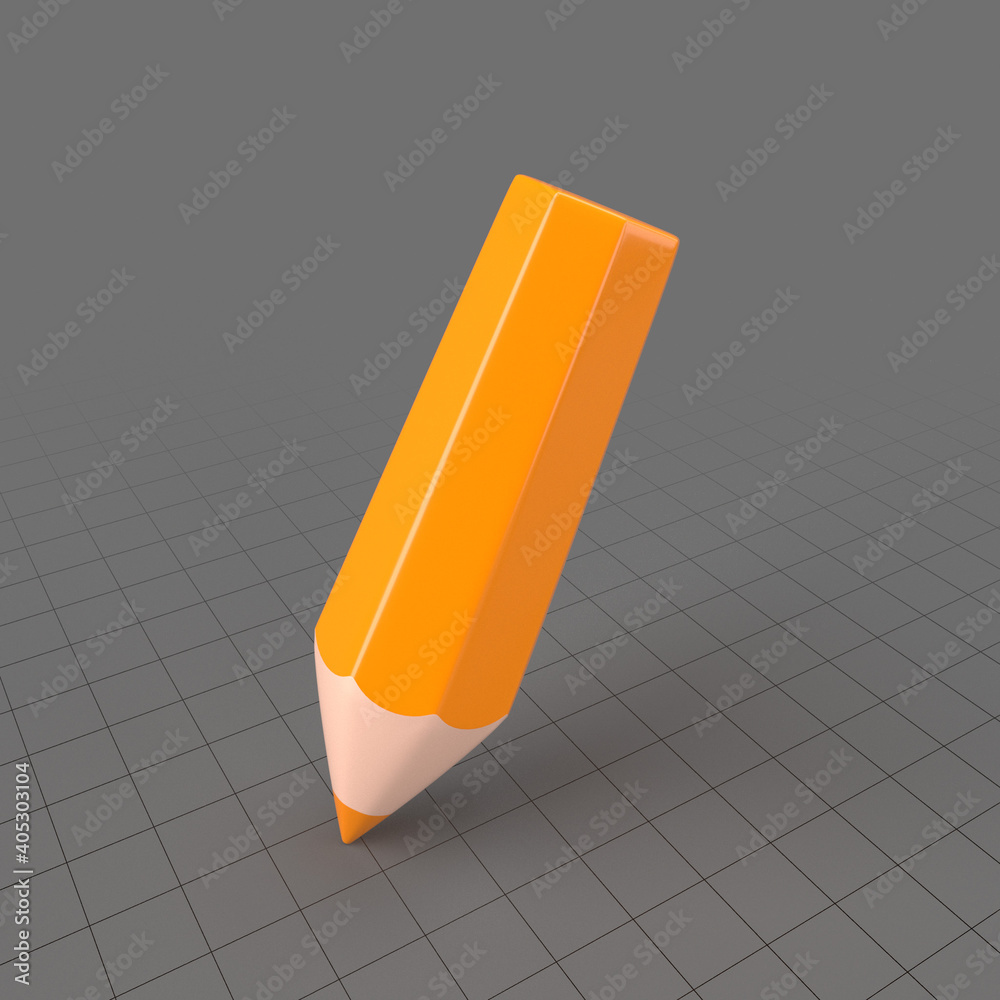 Stylized tilted colored pencil Stock 3D asset | Adobe Stock