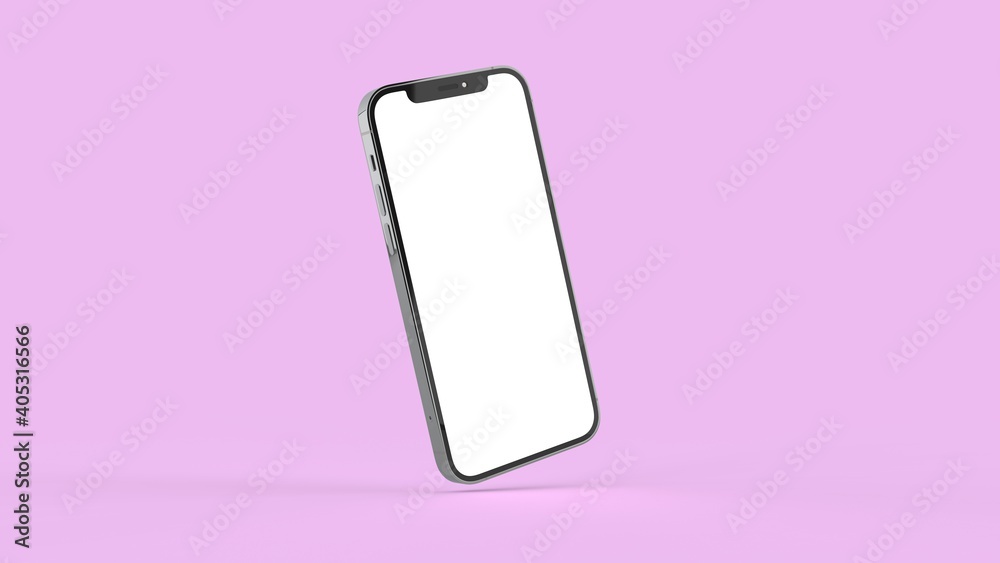 Smartphone similar to iPhone Metal frameless blank screen mockup ...