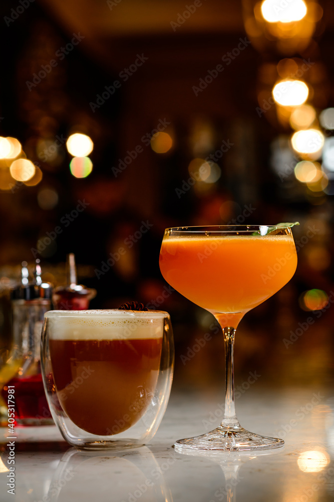 Colorful cocktails close up Set of colored classic cocktails bar. Menu ...