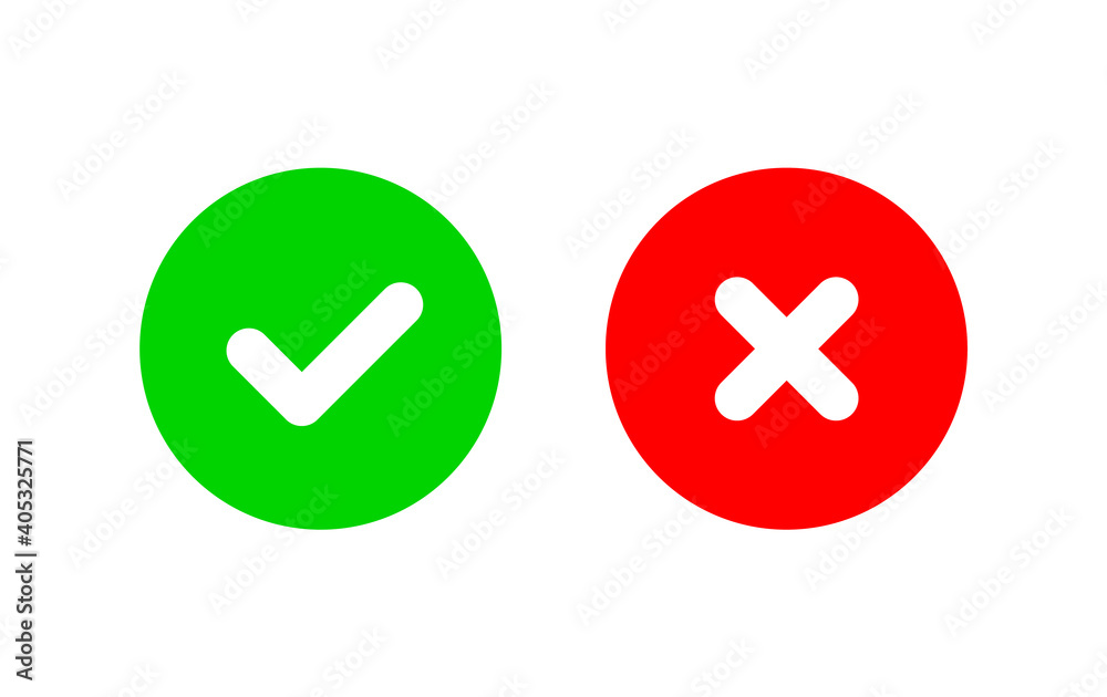 Vetor de Check mark icon. Vector check mark. Wrong sign. Reject icon ... Vetor de Check mark icon. Vector check mark. Wrong sign. Reject icon ...