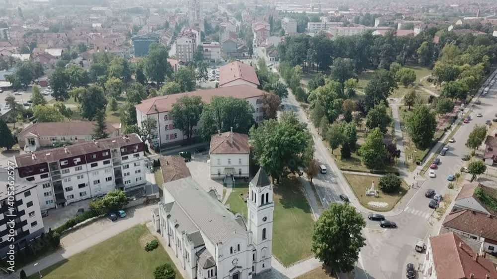 A cityscape of Brcko under the sunlight in Bosnia and Herzegovina shot ...