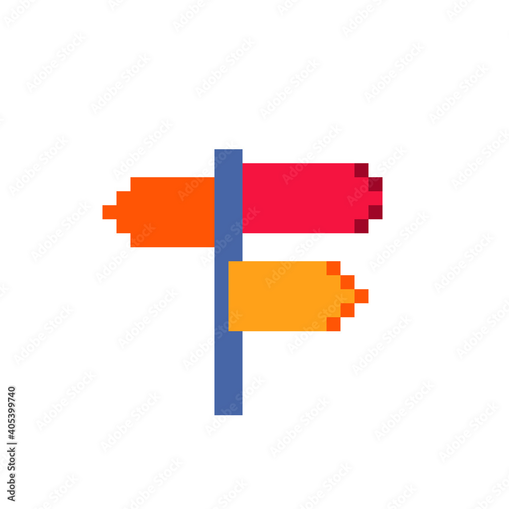 Pointer pixel art icon , mockup signage direction city signpost ...