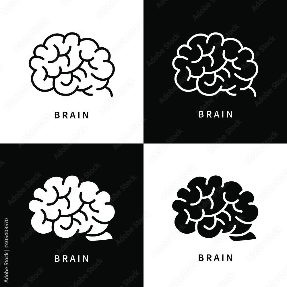 Brain Icon Symbol Illustration. Brain Anatomy Human Organ Logo ...