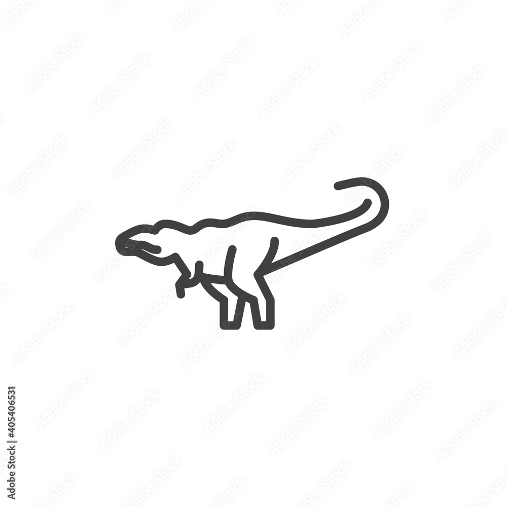 Giganotosaurus dinosaur line icon. linear style sign for mobile concept ...