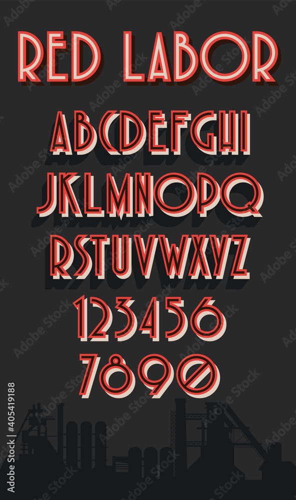 Red Labor Typeface, Old Soviet Font for Industrial Propaganda Posters ...