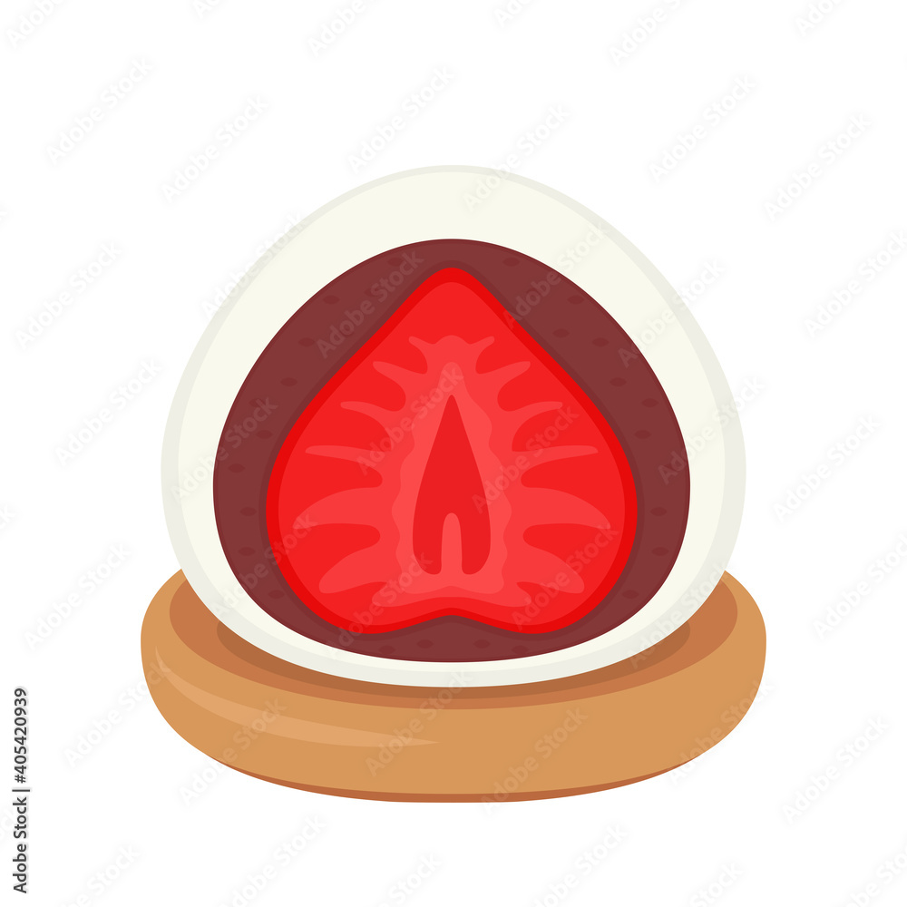 Daifuku vector. Daifuku on white background. Daifuku is Japanese ...