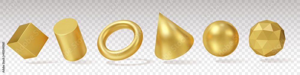 Golden Geometric Shapes Stock Vector | Adobe Stock