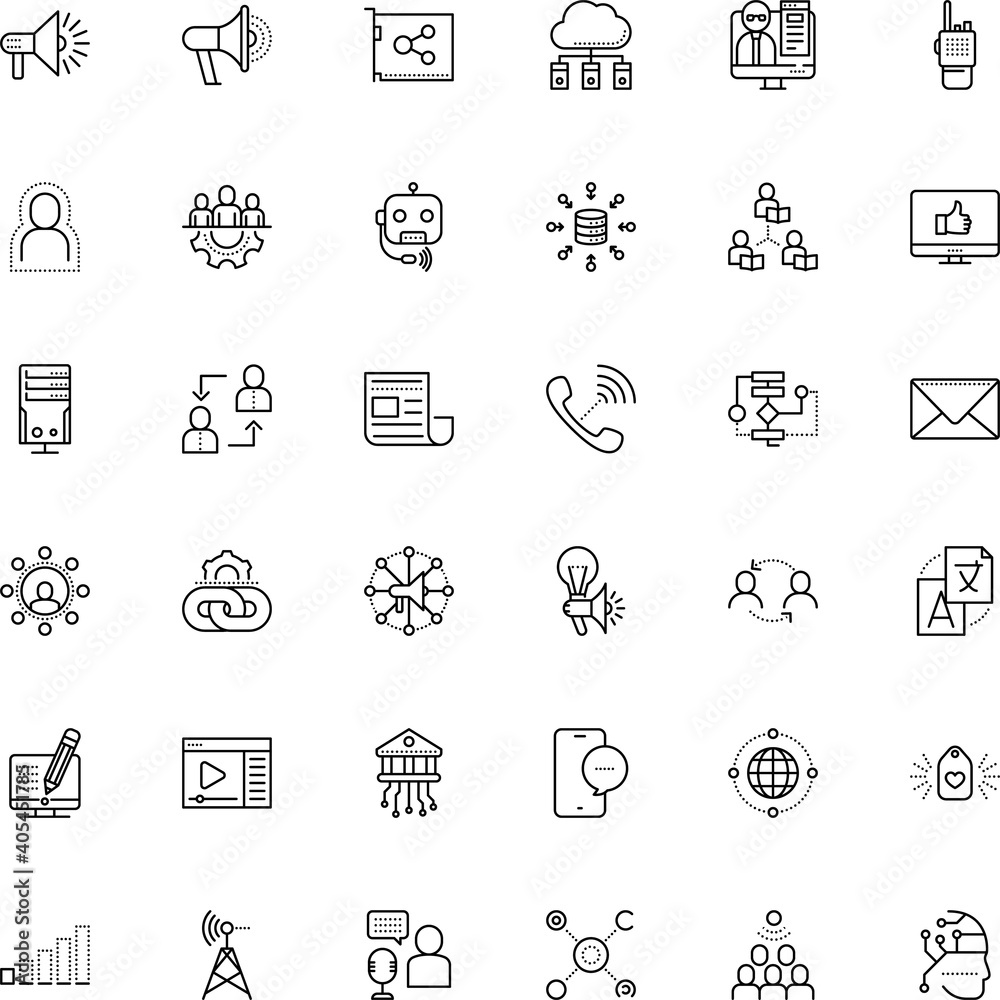 communication vector icon set such as: transfer, quarantine ...