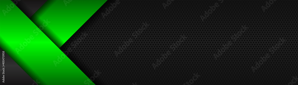 modern material dark gray black and glowing light tech neon green ...