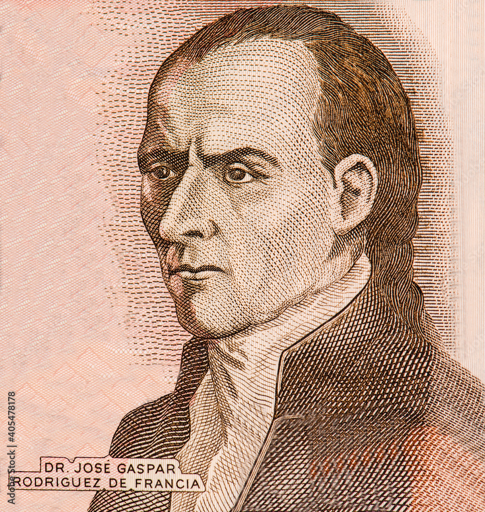 Dr. Jose Gaspar Rodriguez de Francia, Portrait from Paraguay 10000 ...