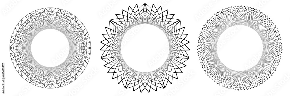 Circle patterns for round frame. Design elements set. Stock Vector ...