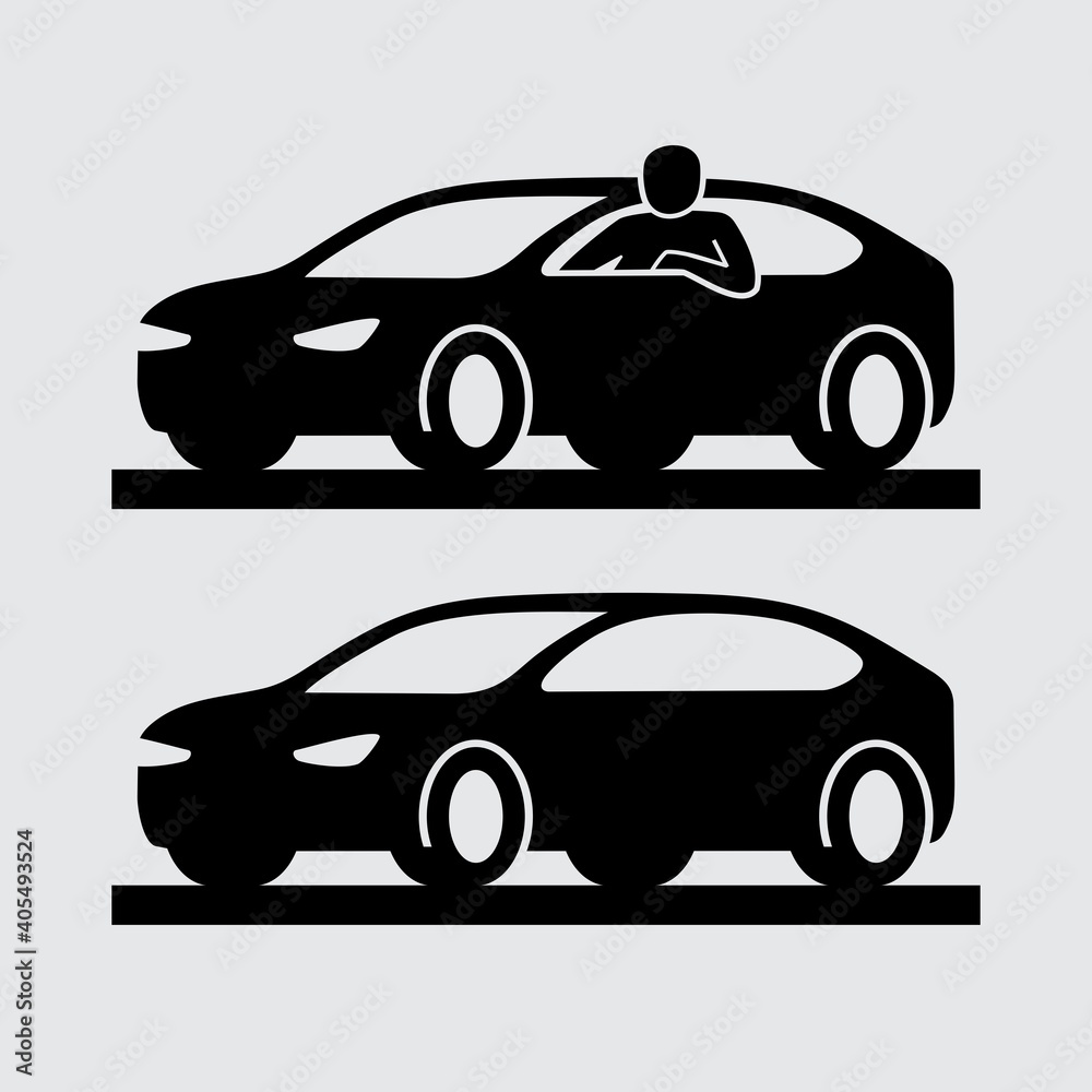 Man Driving Car Vector Icon Stock Vector | Adobe Stock