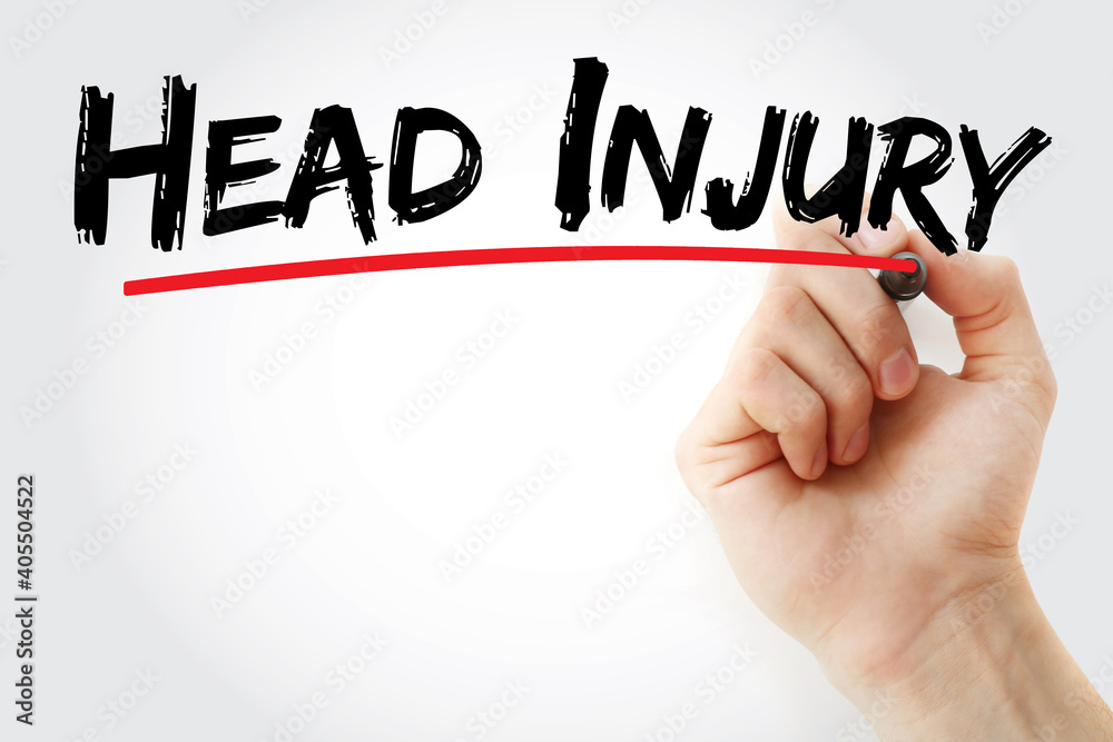 Head Injury text with marker, concept background Stock Photo | Adobe Stock