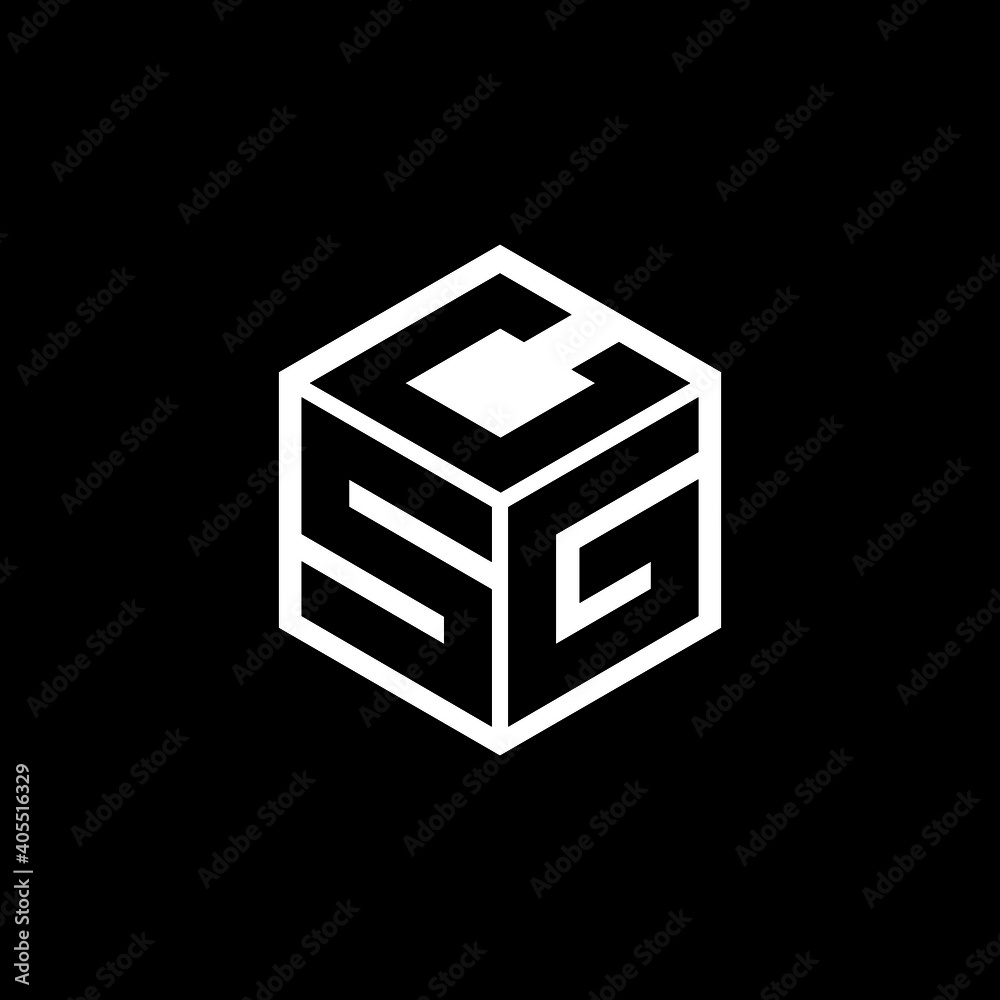 SGC letter logo design with black background in illustrator, vector ...