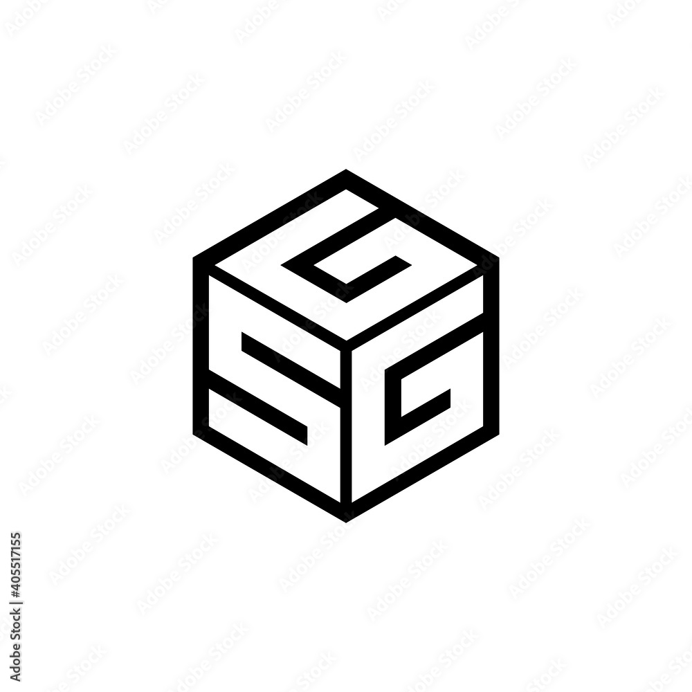 SGG letter logo design with white background in illustrator, eps cube ...