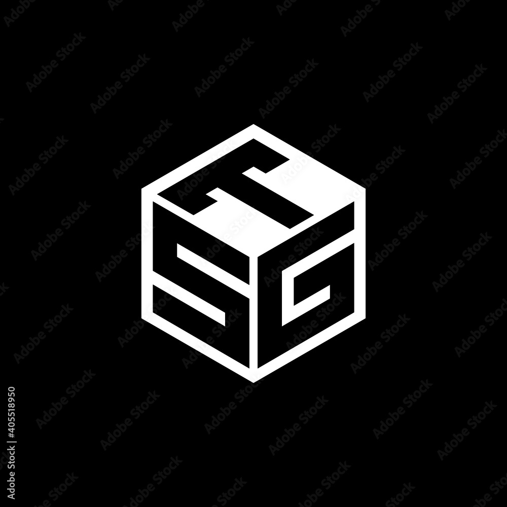 SGT letter logo design with black background in illustrator, vector ...