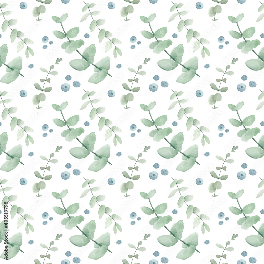 Watercolor eucalyptus patterns, eucalyptus print, eucalyptus leaves ...