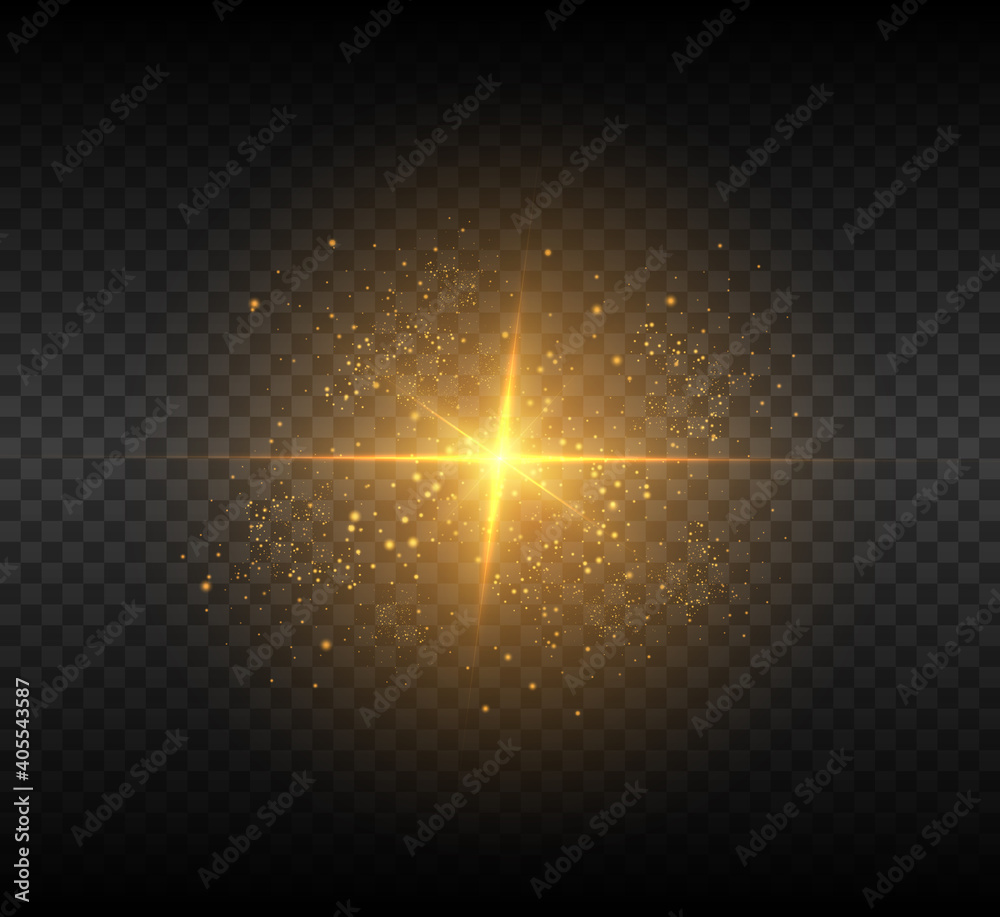 A bright flash of light flickering on a transparent background, for ...