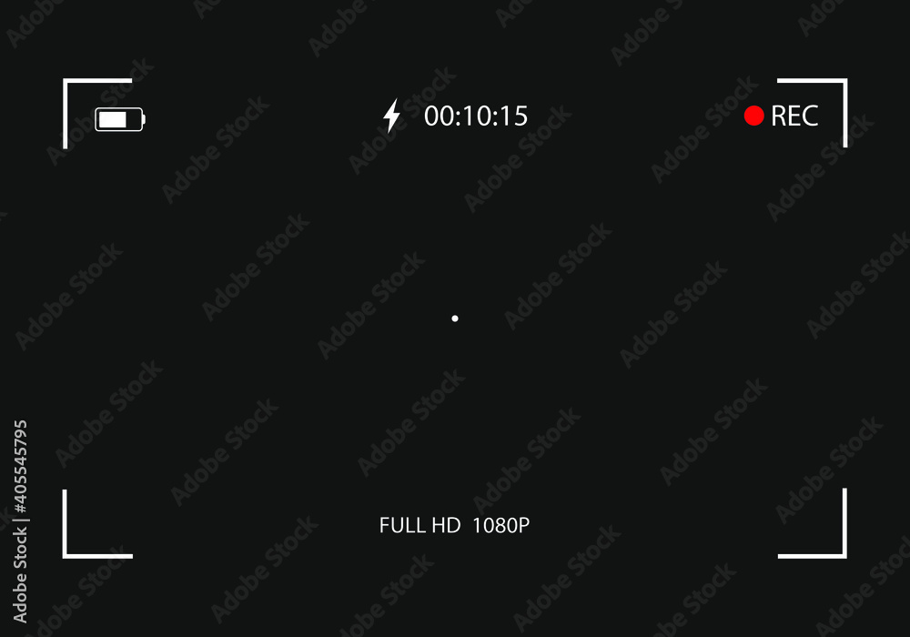 Digital camera video interface.Camera rec viewfinder with digital focus ...