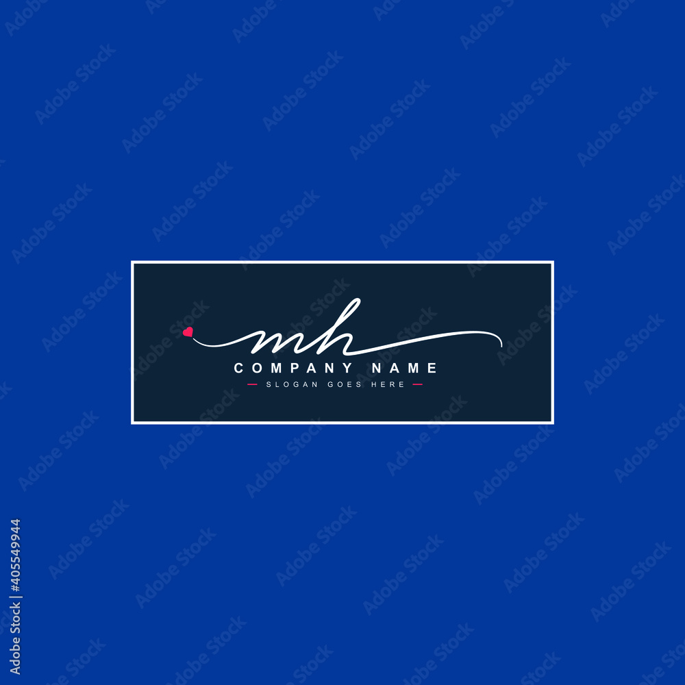 MH Handwritten Signature Logo - Vector Template for Initial Letter M ...
