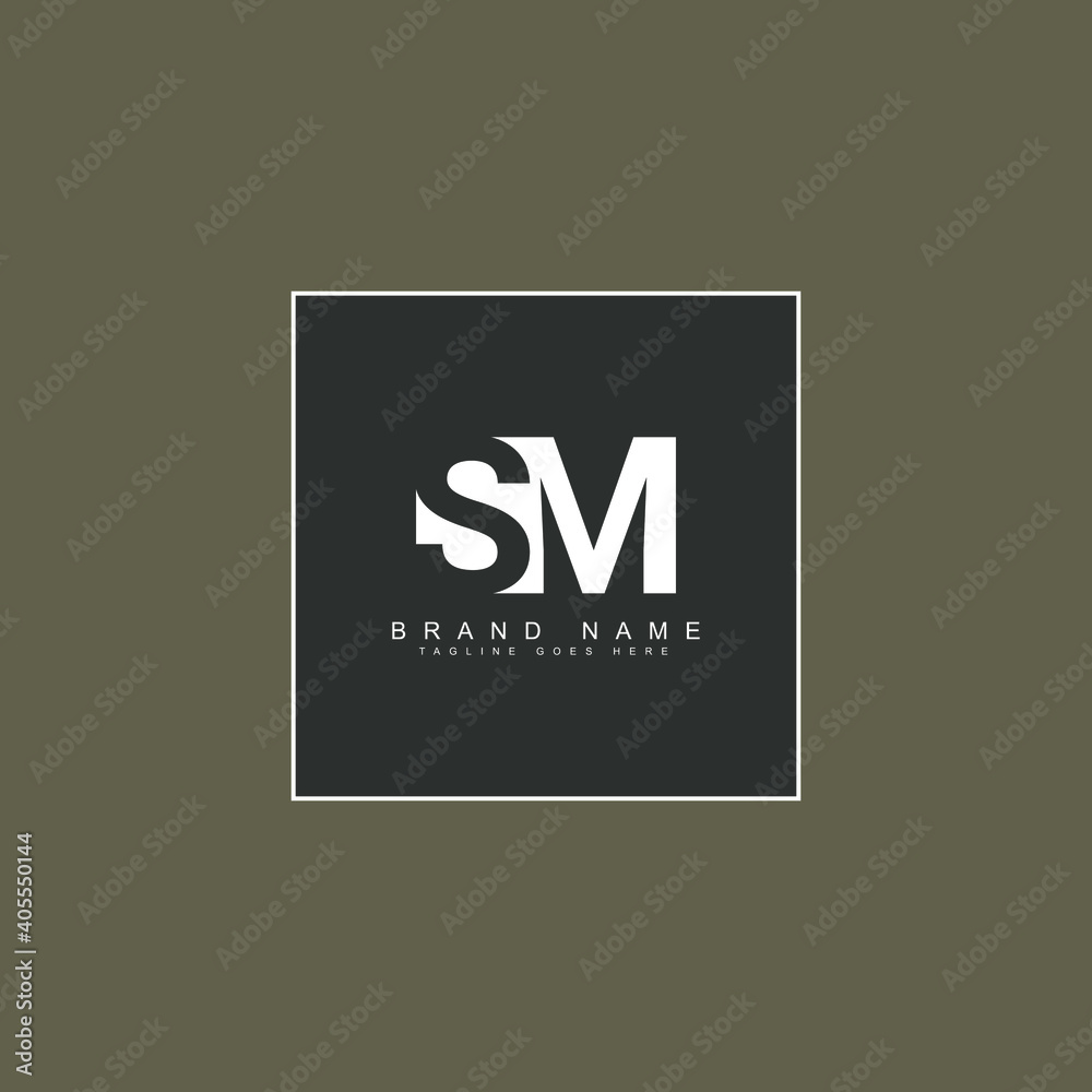 SM Minimal Logo - Vector Logo Template for Initial Letter S and M Stock ...