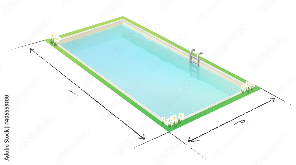 Swimming Pool And Its Dimensions Stock Vector Adobe Stock